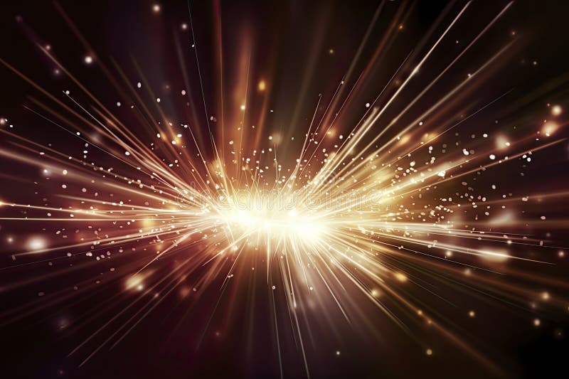 Abstract Light Rays Effect with Dots and Sparks Stock Illustration ...