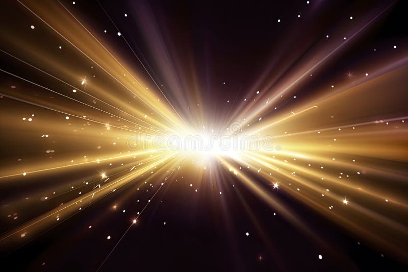 Abstract Light Rays Effect with Dots and Sparks Stock Illustration ...