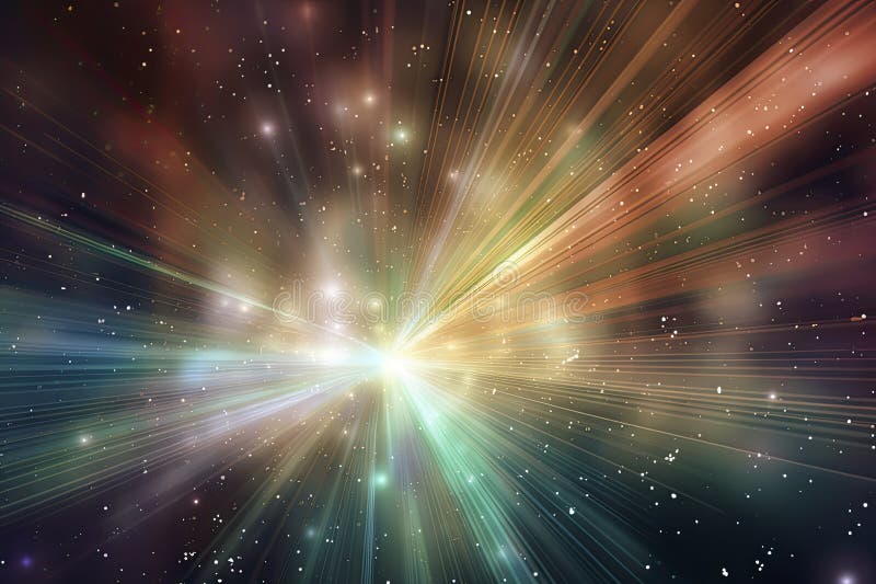 Abstract Light Rays Effect with Dots and Sparks Stock Illustration ...