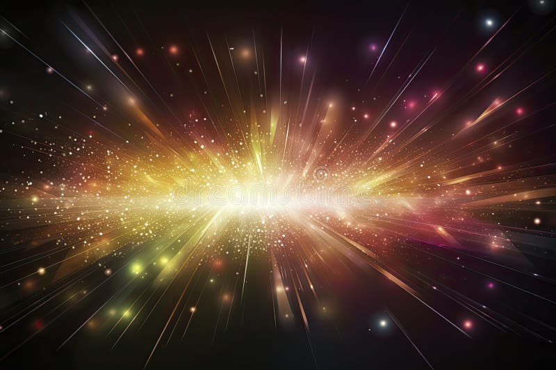 Abstract Light Rays Effect with Dots and Sparks Stock Illustration ...