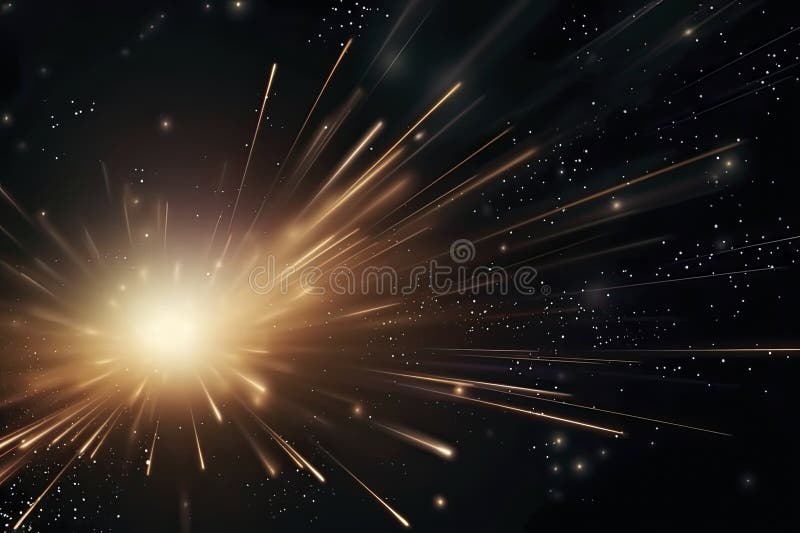 Abstract Light Rays Effect with Dots and Sparks Stock Illustration ...