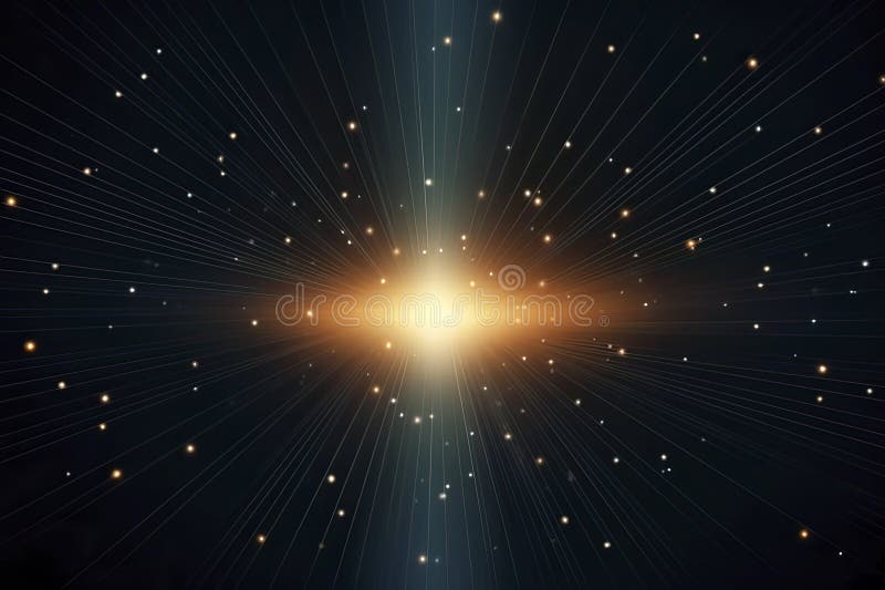 Abstract Light Rays Effect with Dots and Sparks Stock Illustration ...