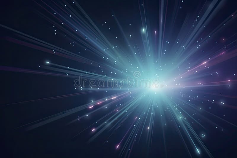 Abstract Light Rays Effect with Dots and Sparks Stock Illustration ...