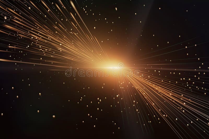 Abstract Light Rays Effect with Dots and Sparks Stock Illustration ...