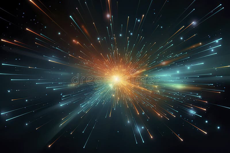 Abstract Light Rays Effect with Dots and Sparks Stock Illustration ...