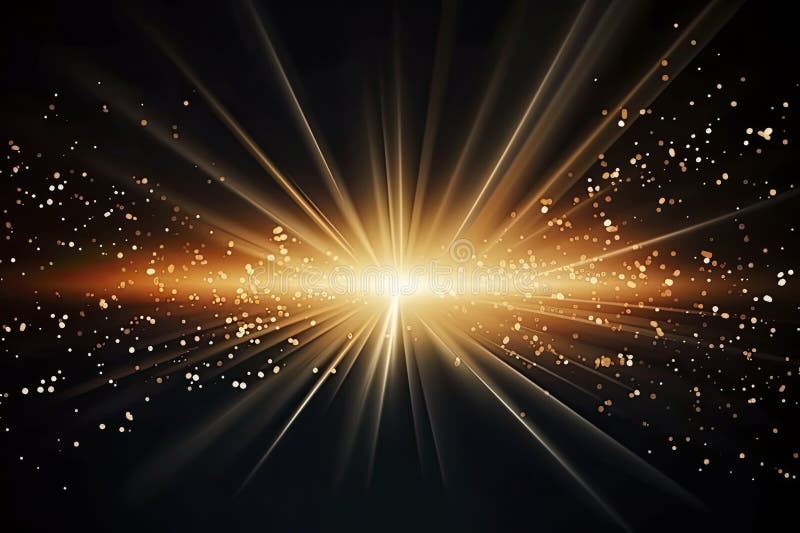 Abstract Light Rays Effect with Dots and Sparks Stock Illustration ...