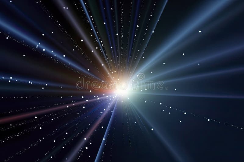 Abstract Light Rays Effect with Dots and Sparks Stock Illustration ...