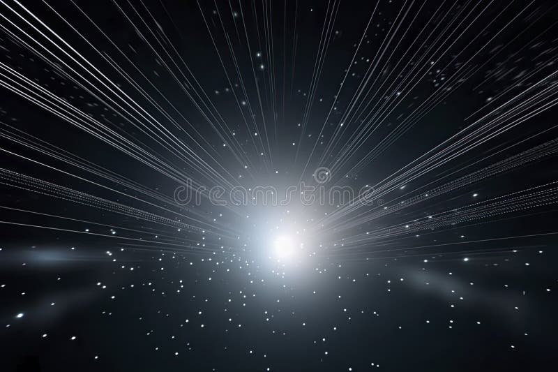 Abstract Light Rays Effect with Dots and Sparks Stock Illustration ...