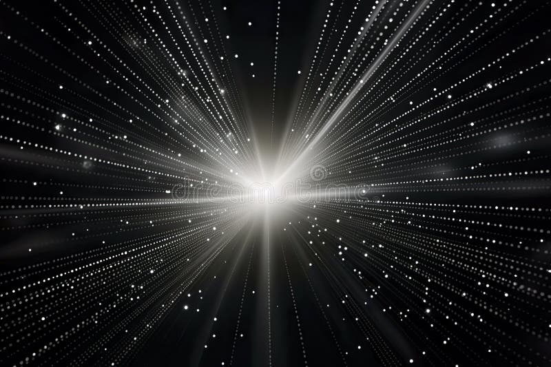 Abstract Light Rays Effect with Dots and Sparks Stock Illustration ...
