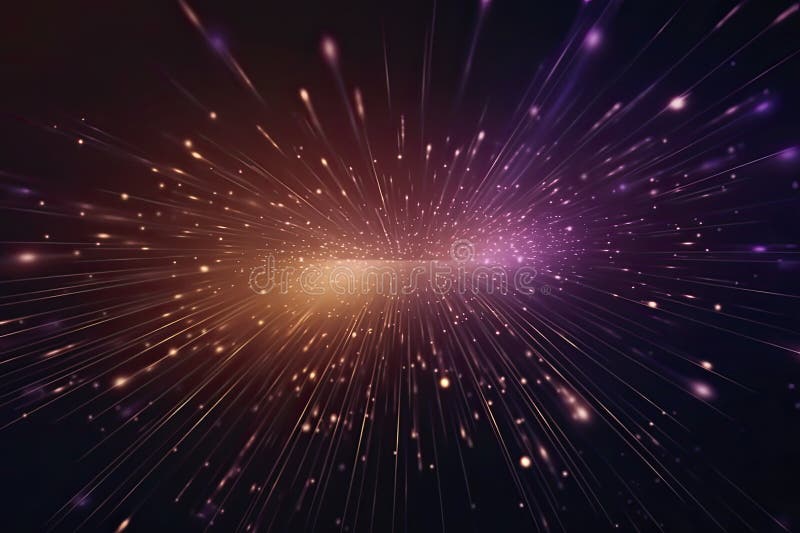 Abstract Light Rays Effect with Dots and Sparks Stock Illustration ...