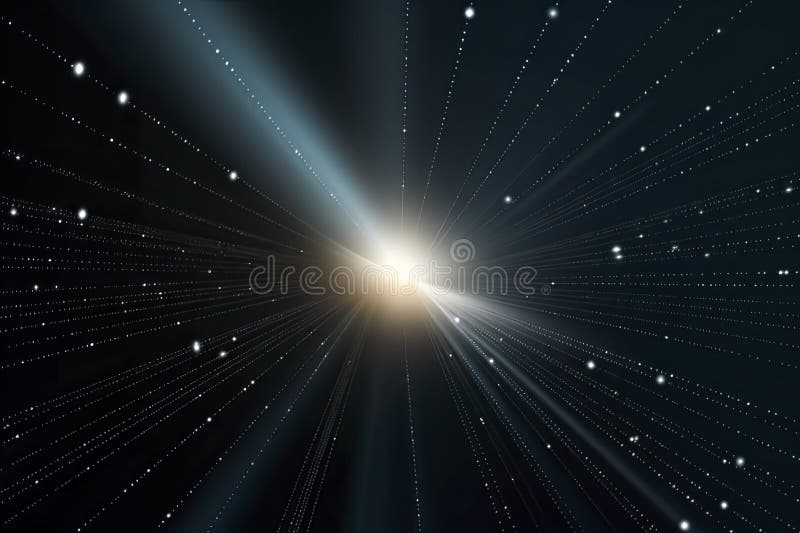 Abstract Light Rays Effect with Dots and Sparks Stock Illustration ...