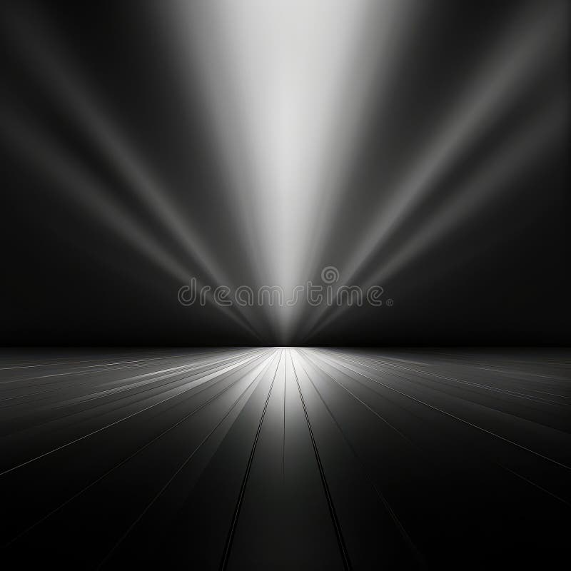Abstract Light Rays Illuminating Dark Floor in a Minimalistic Setting ...