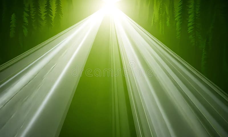 Abstract Light Rays Radiating from a Central Point, Green Gradient ...