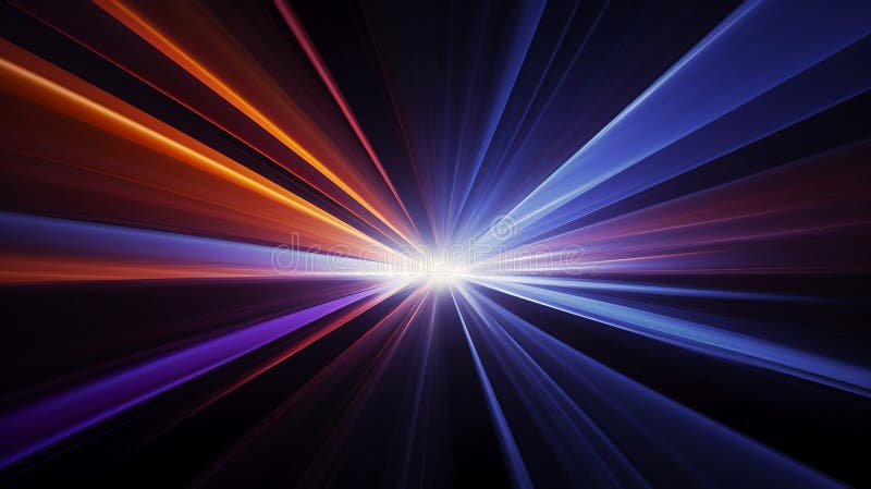 Abstract Light Rays in Vibrant Colors Converging To a Bright Center ...