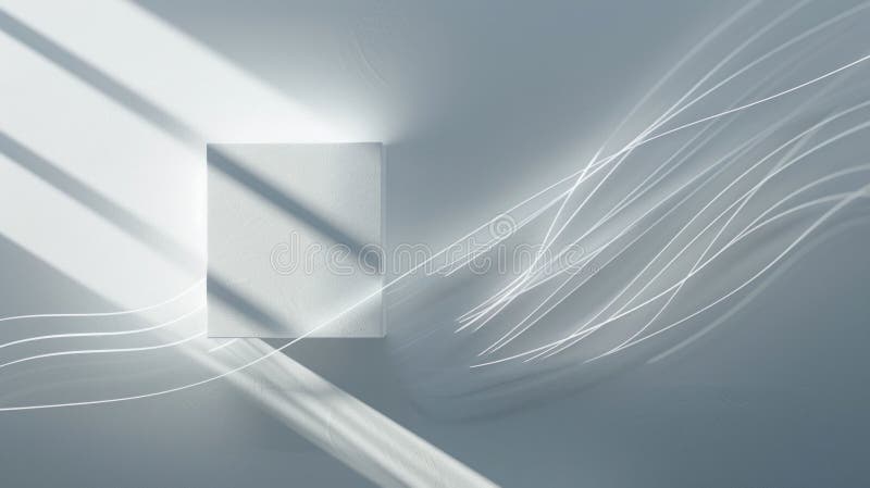 Abstract Light Rays and White Square on Wall. Generative Ai Stock ...