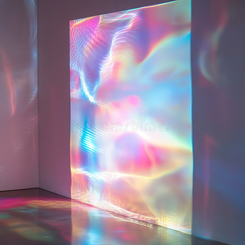 Abstract Light Reflections Creating a Colorful Spectrum on a White Wall ...