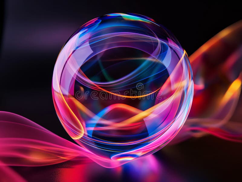Abstract Light Reflections in Sphere Stock Image - Image of glass ...