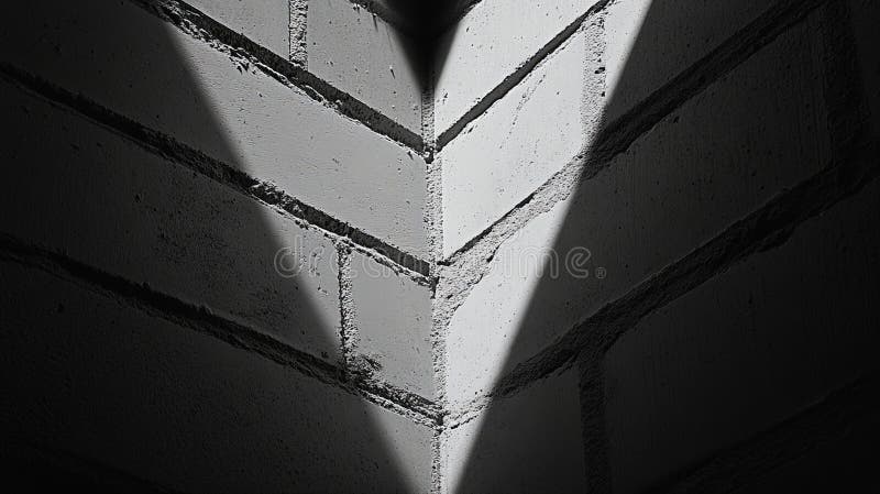 Abstract Light and Shadow on Brick Wall in Corner Stock Illustration ...