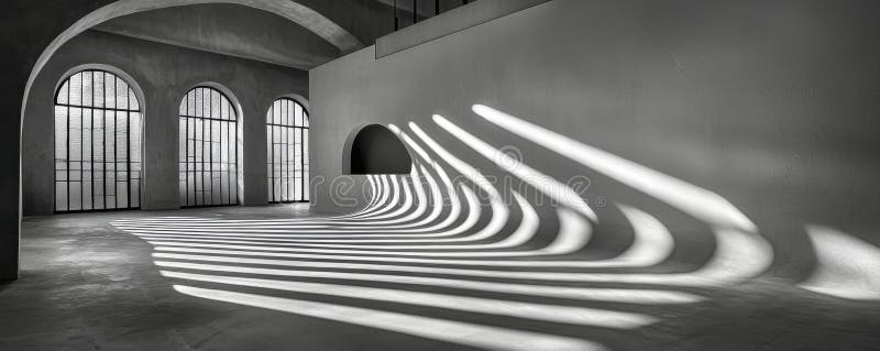 Abstract Light and Shadow Patterns in an Arched Hallway Stock ...