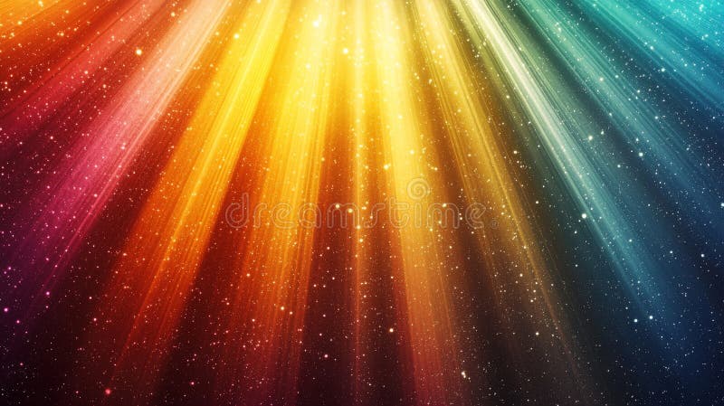 An Abstract Light Spectrum Design with Colorful Lines and Stars on a ...