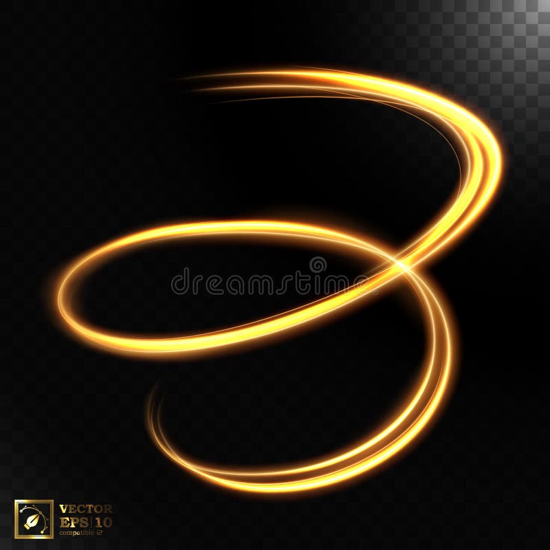 Abstract Light Speed Motion Effect, Gold Light Trail. Vector ...