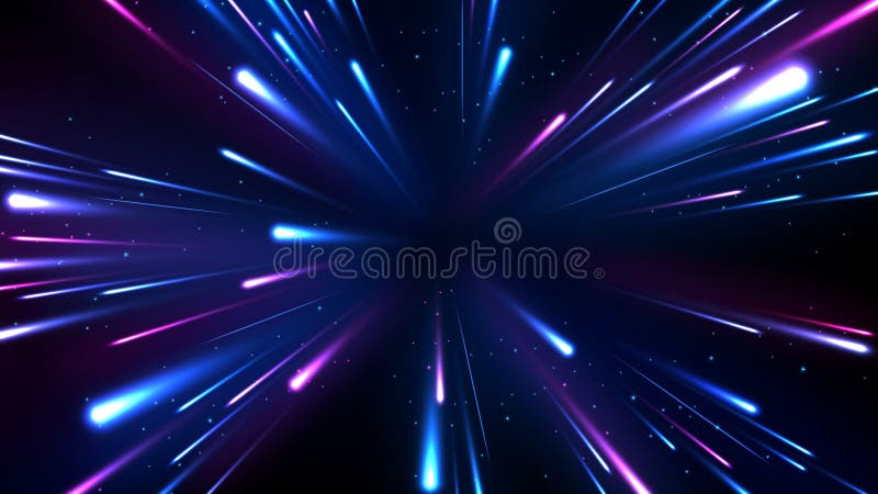 Abstract Light Speed Motion Effect, Widescreen Background, Vector ...