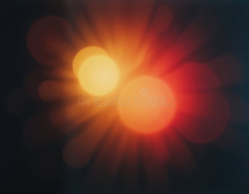 Abstract Light Spheres with Glowing Rays in Warm Tones Stock ...