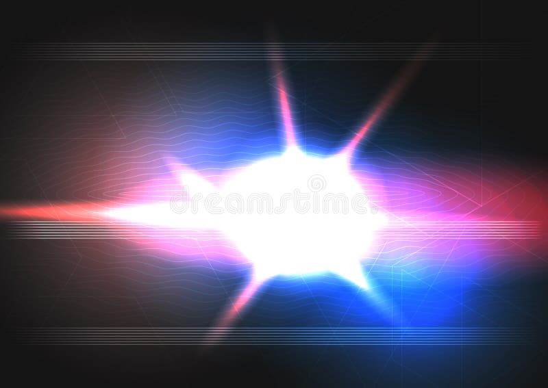 Star with Light Effects Form a Blue Glowing Frame on Dark Background ...