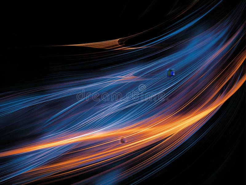 Abstract Light Streaks on Black Background Stock Image - Image of ...