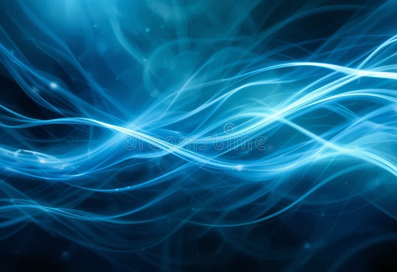 Abstract Light Streaks Flow Dynamically with Blue Line on Background ...