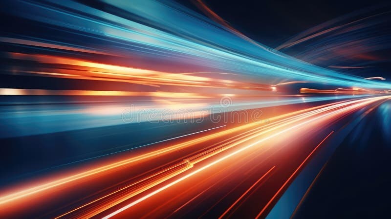 Abstract Light Streaks in Motion Blur Stock Illustration - Illustration ...