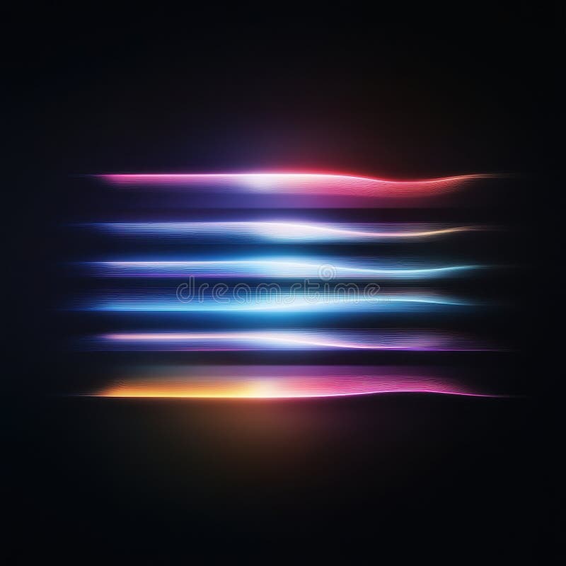 Abstract Light Streaks with Vibrant Glowing Colors on Dark Background ...
