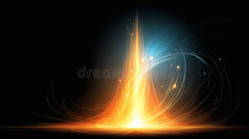 Abstract Light Stream Burst on Black Background, Suitable for ...
