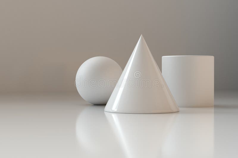 Abstract Light Studio Background with Geometric Objects Like Spheres ...