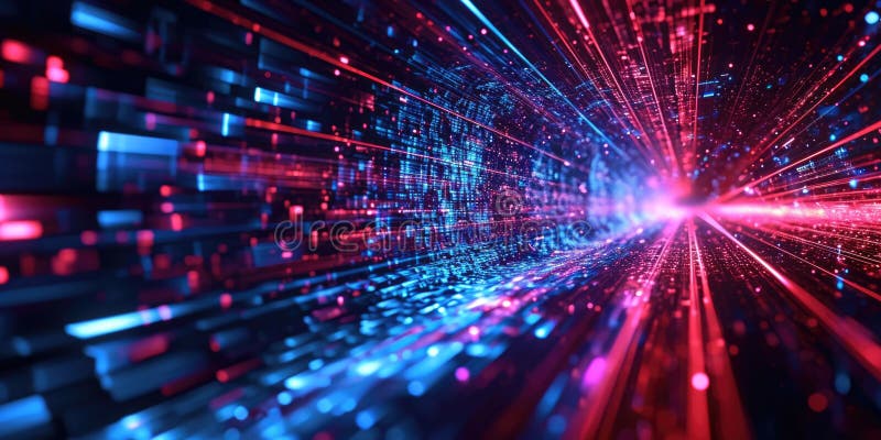 Abstract Light Technology Background Glows in Dark of Comeliness Stock ...