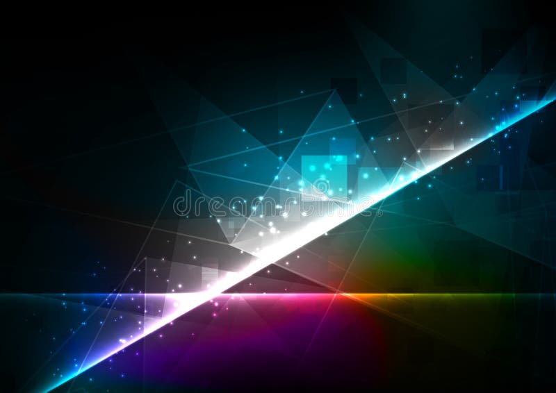 Abstract Light Technology Concept Design. Neon Abstract, Reflection ...