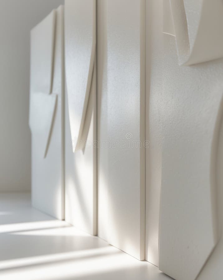 Abstract Light Textured Wall Panels with Soft White Tones Stock ...