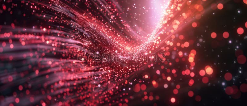 Abstract Light Trail Animation with Glowing Red Particles and Dynamic ...