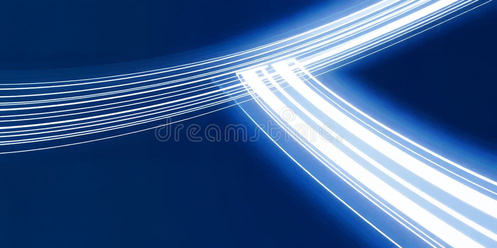 Abstract Light Trails in Blue Background Stock Illustration ...