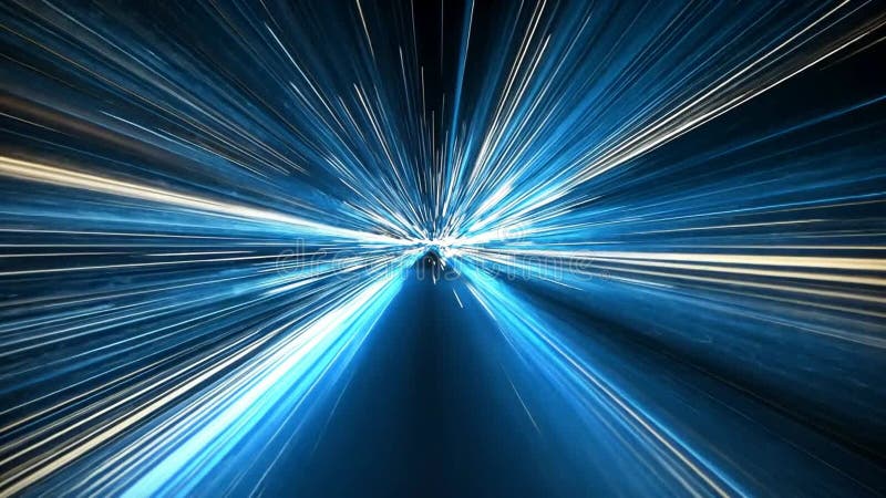 Abstract Light Trails Converging in the Distance Create a Dynamic and ...