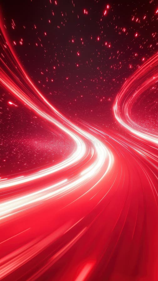 Abstract Light Trails Creating Curved Pathways Against a Starry ...