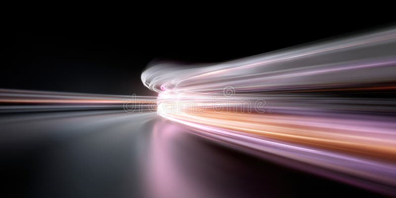 Abstract Light Trails on Dark Background for Futuristic Design and ...