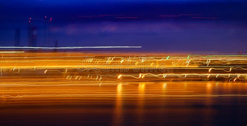 Abstract Light Trails on Dark Background Stock Image - Image of highway ...
