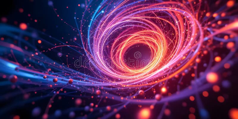 Abstract Light Trails Forming Swirl with Particles in Motion Stock ...