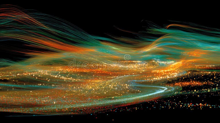 Abstract Light Trails Glow in the Dark Reate a Glowing Visual Effect ...