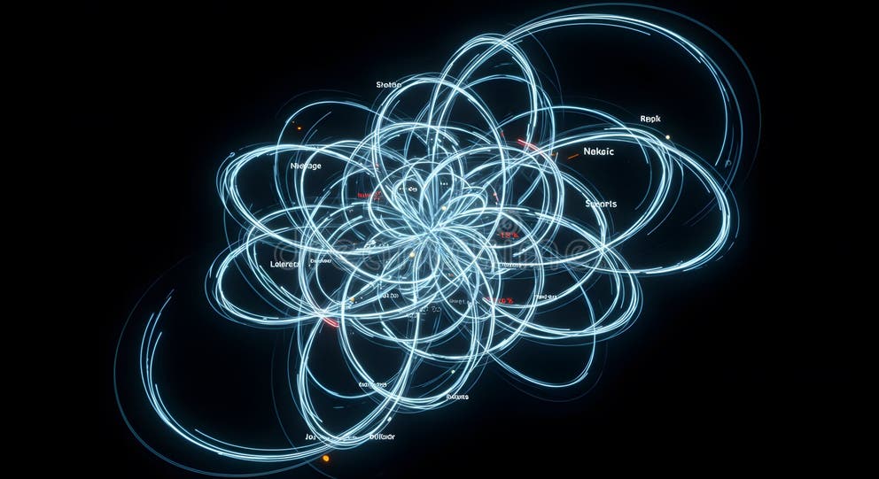 Abstract Light Trails Visualization of Network Connections and Data ...