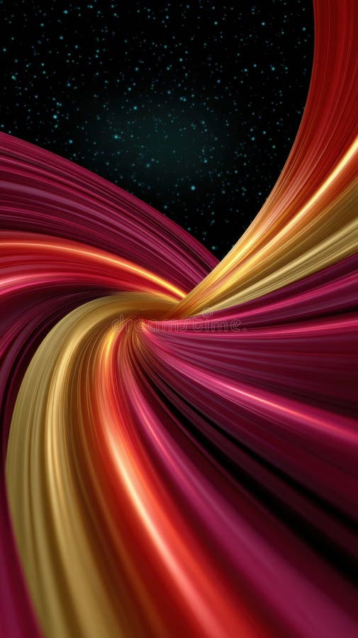 Abstract Light Trails Warp through Starry Night Sky Elegant Background ...