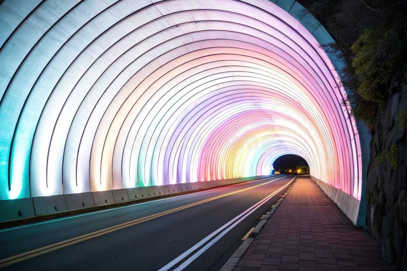 Abstract Blurred of Light Tunnel for Background Stock Illustration - Illustration of light ...