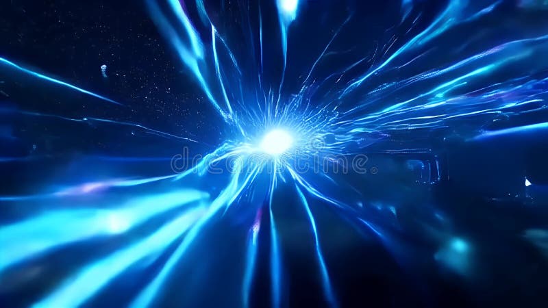 Abstract Light Tunnel Vision with Blue Streaks and Dancing Particles ...