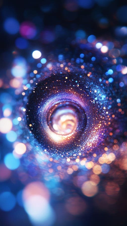 Abstract Light Vortex with Sparkling Bokeh Effect Stock Photo - Image ...